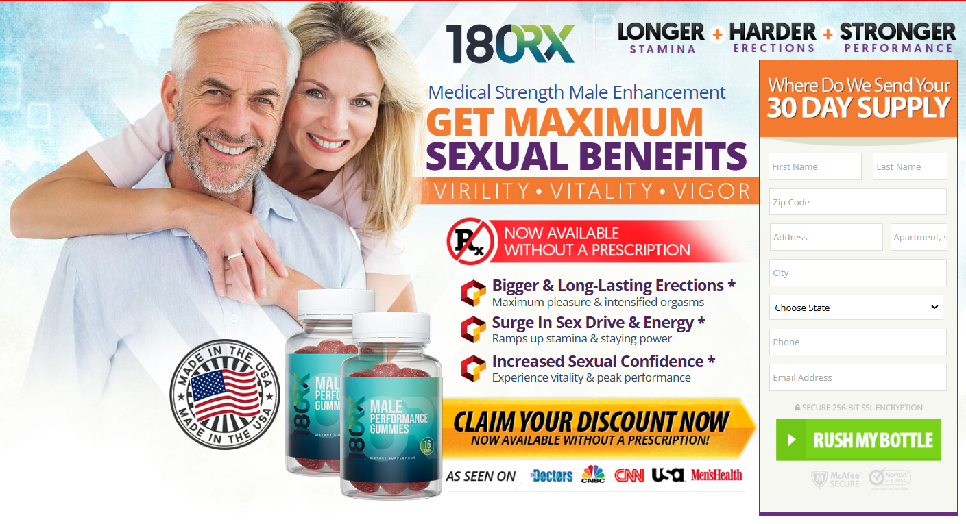 180 RX ME Gummies: Reviews, Male Enhancement, Price & Pros